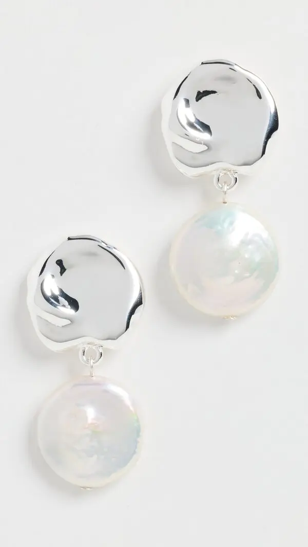 LIZZIE FORTUNATO Coin Reflection Earrings - Silver