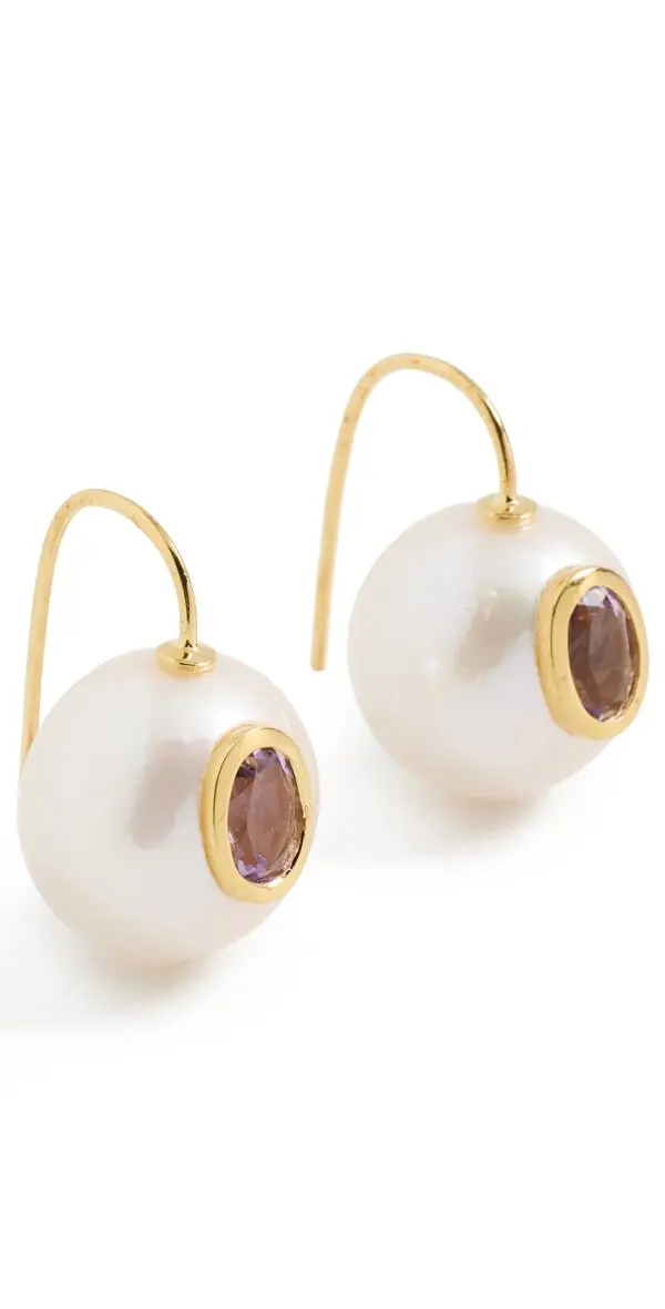 LIZZIE FORTUNATO Pearl Pablo Earrings - Pink Amethyst
