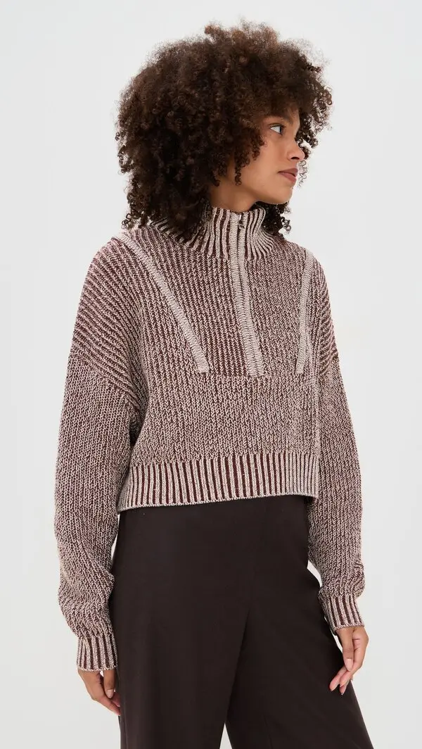 Staud Cropped Hampton Sweater - Bisque