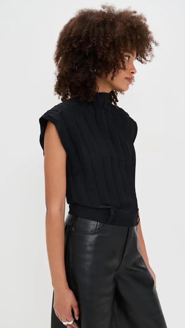 MAISON MARGIELA Pleated Cap Sleeve Top