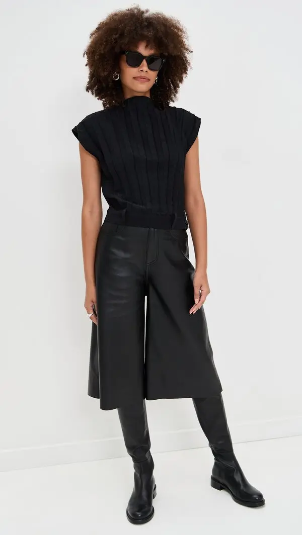 MAISON MARGIELA Pleated Cap Sleeve Top