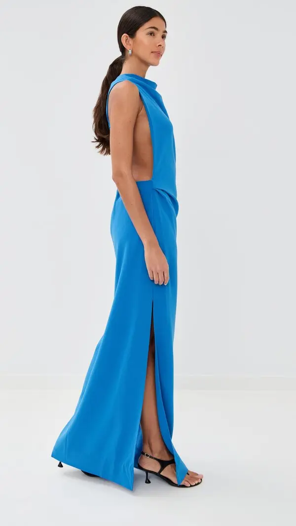 navy blue dress for baby girl Selena Twist Back Dress In Matte Viscose Crepe main image 1
