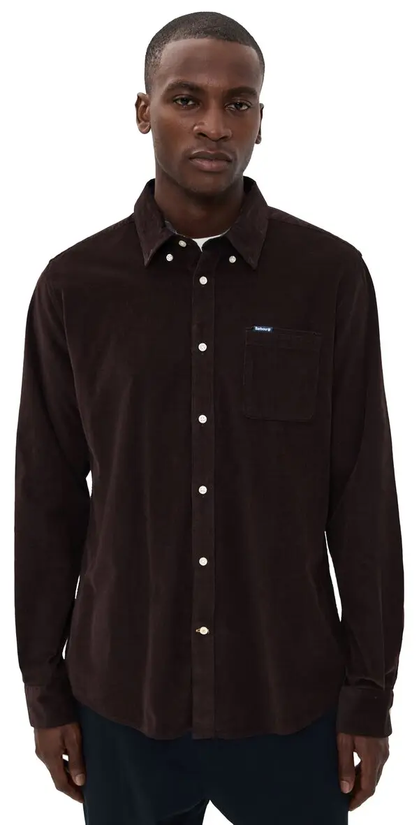 Barbour Ramsey Tailored Cord Shirt - Dark Oak