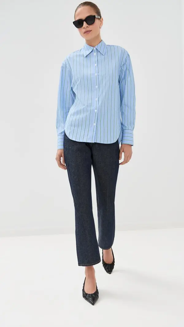 Bite Studios Vera Striped Organic Cotton Poplin Shirt