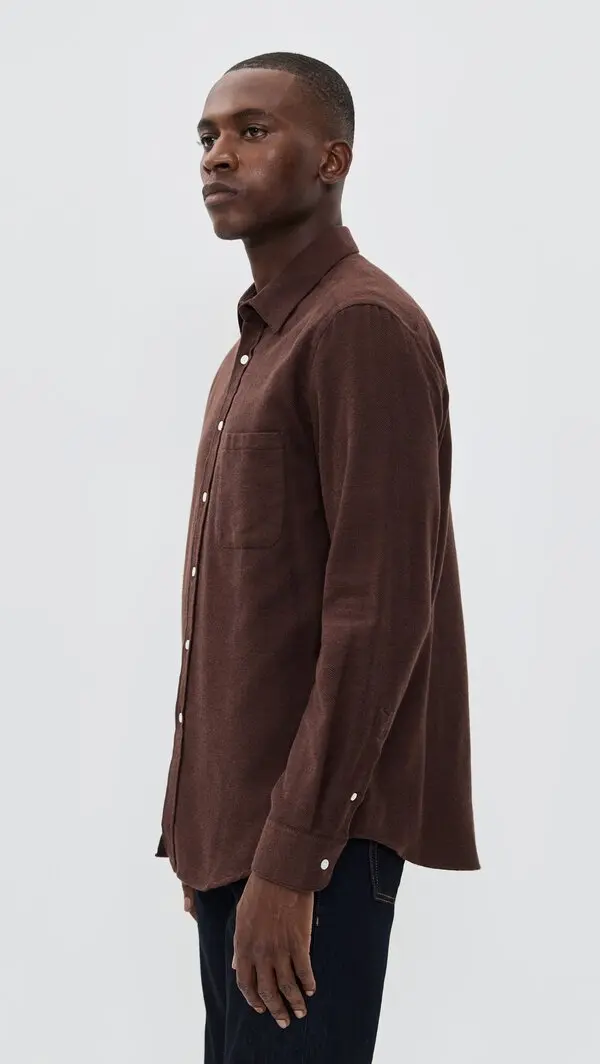 Portuguese Flannel Teca 2.0 Brushed Flannel Button Down Shirt - Brown