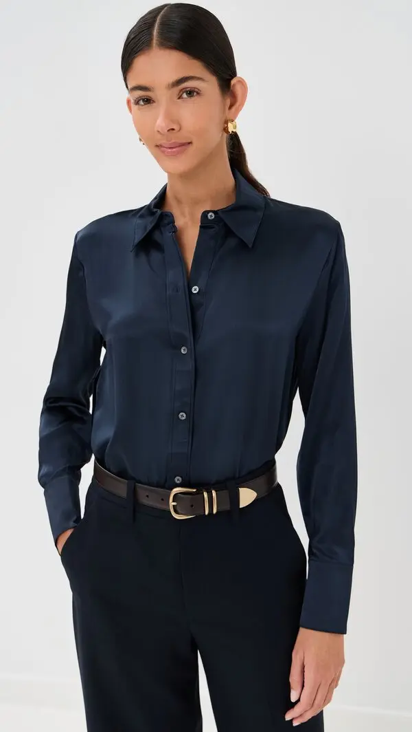 TWP Joey Button-down Silk Top