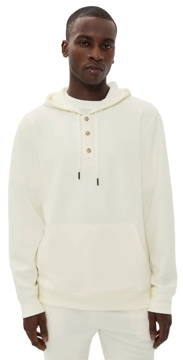 Onia Waffle Half Button Hoodie