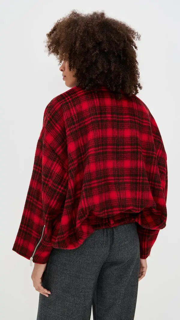 MEIMEIJ Checkered Oversized Blouson Bomber