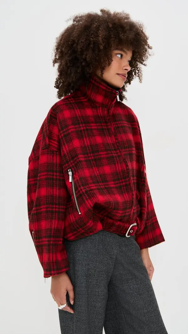 MEIMEIJ Checkered Oversized Blouson Bomber