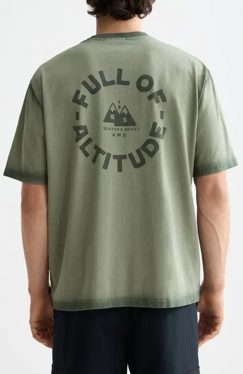 Scotch & Soda Loose Fit Garment Dyed Cotton Graphic T-shirt