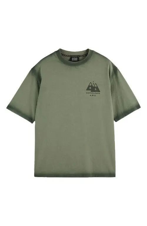 Scotch & Soda Loose Fit Garment Dyed Cotton Graphic T-shirt
