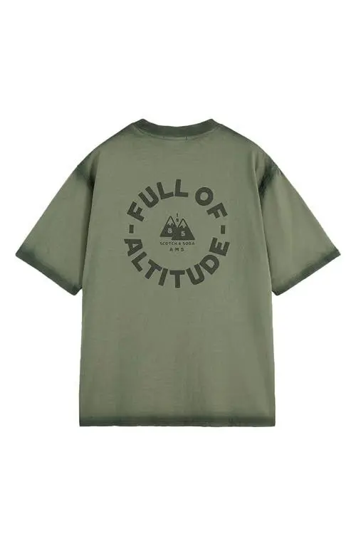 Scotch & Soda Loose Fit Garment Dyed Cotton Graphic T-shirt