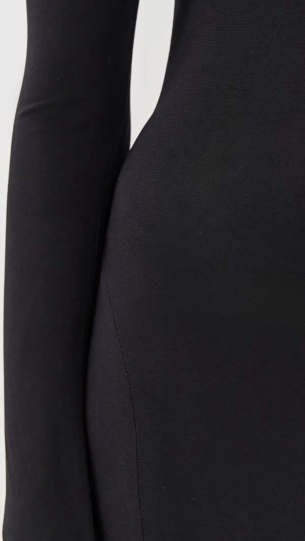 Norma Kamali Long Sleeve Turtle Fishtail Gown - Black