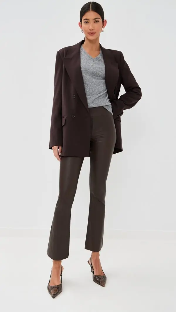 Sprwmn Ankle Flare Leather Pants