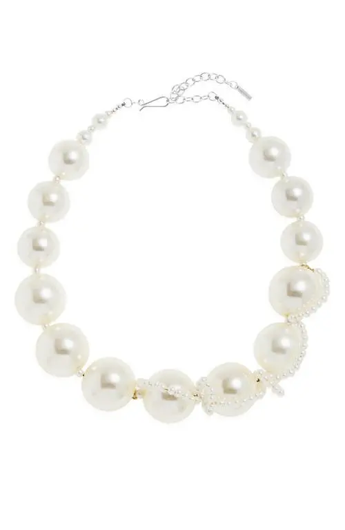 Completedworks Faux Pearl Collar Necklace - 18ct Gold Plated