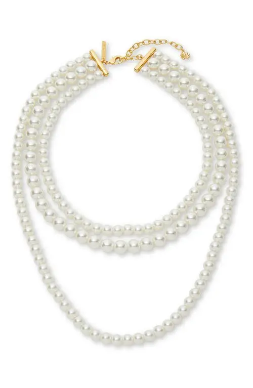 Lele Sadoughi Triple Strand Faux Necklace - Pearl