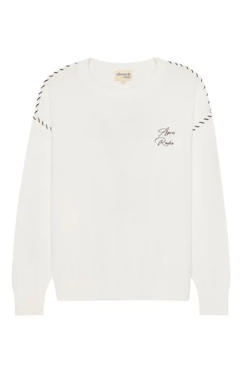 ELLSWORTH + IVEY Riley Crewneck Sweater Apres Rodeo - Ivory