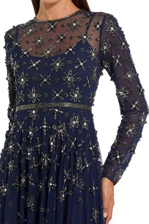 Mac Duggal Crystal Embellished Evening Gown