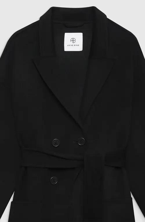ANINE BING Dylan Cashmere Blend Coat - Black