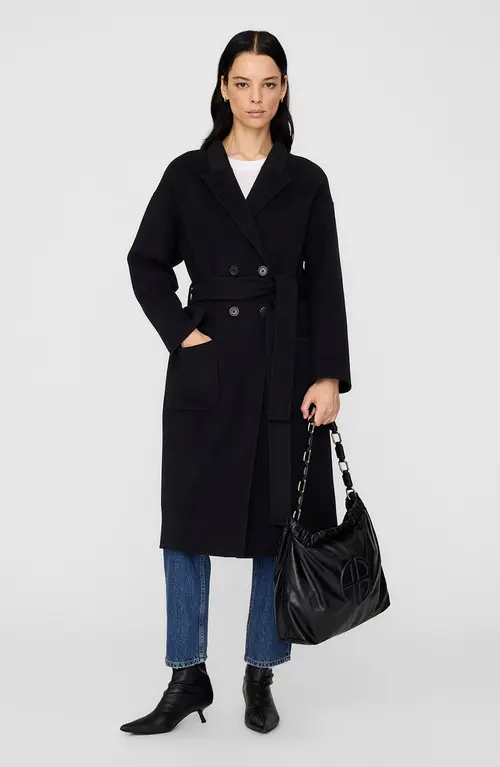 ANINE BING Dylan Cashmere Blend Coat - Black