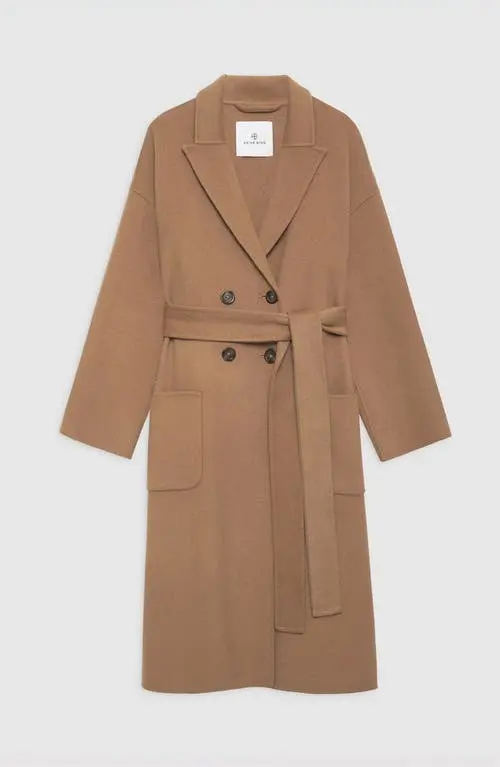 ANINE BING Dylan Double-breasted Wool-cashmere Coat - Camel