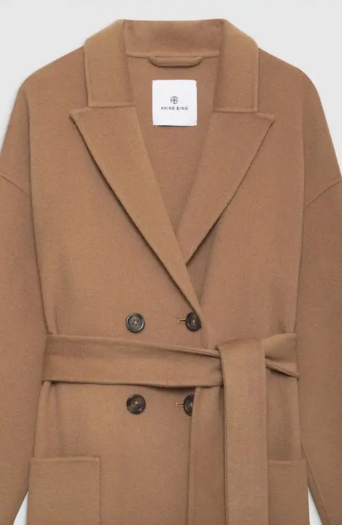 ANINE BING Dylan Double-breasted Wool-cashmere Coat - Camel