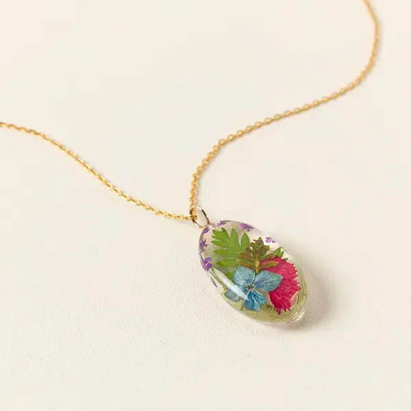 UNCOMMON GOODS Mother And Daughter Flower Pendant Necklace - Multi