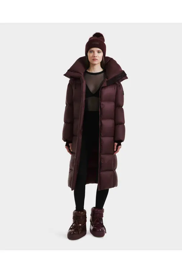 Rudsak Sasha Long Down Puffer Coat - Burgundy