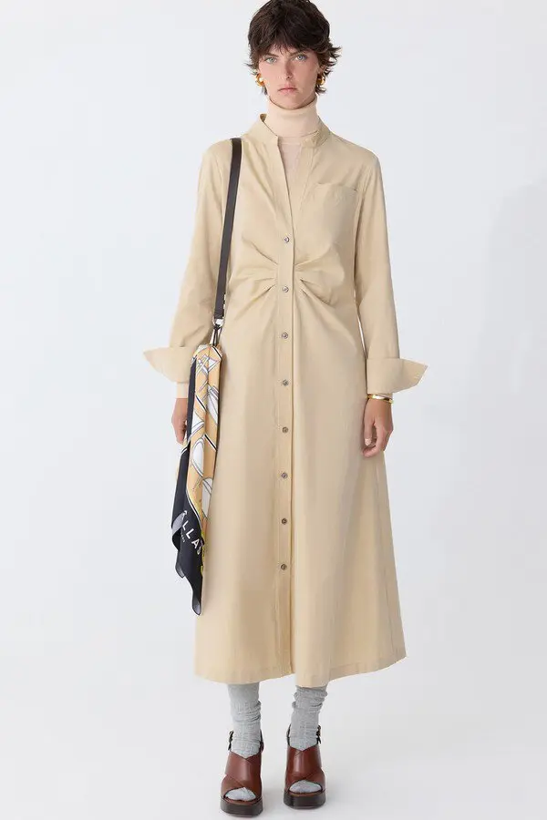 Callas Milano Genny Longsleeve Shirt Dress - Natural