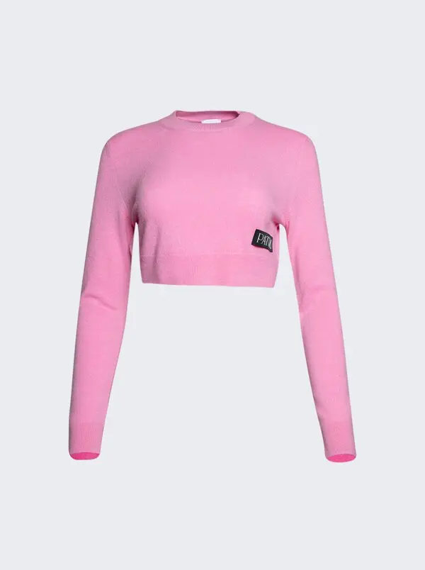 PATOU Cropped Long Sleeve Jumper - Pink