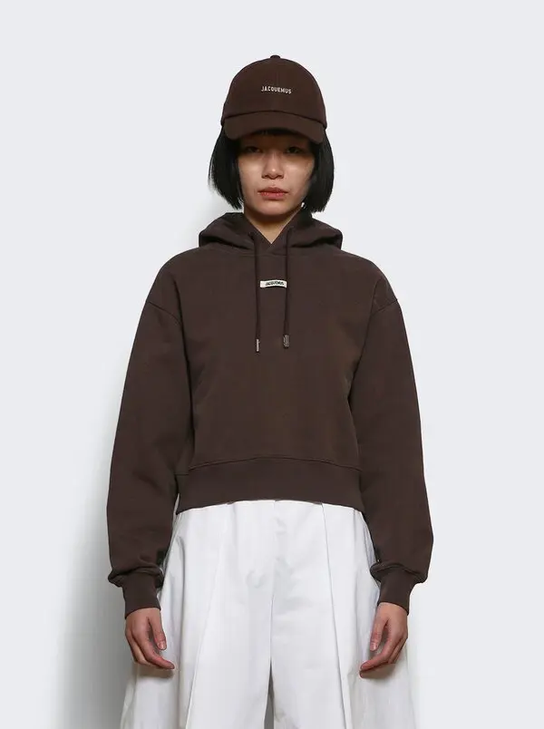 Jacquemus Grosgrain Logo Hoodie - Brown