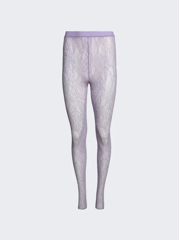 Wardrobe.NYC Lace Stirrup Legging - Lilac