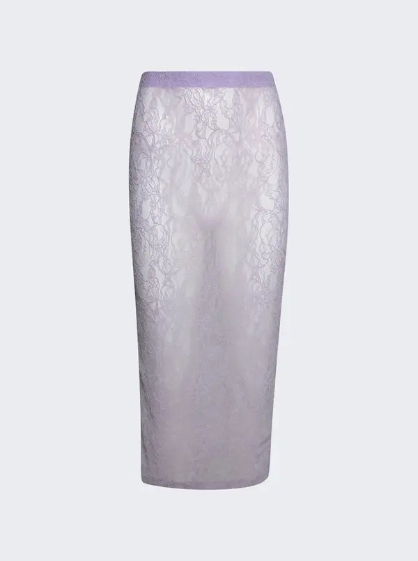 Wardrobe.NYC Lace Tube Midi Skirt - Lilac