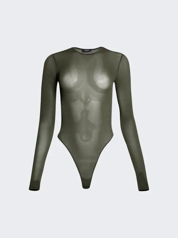 Wardrobe.NYC Sheer Bodysuit - Green