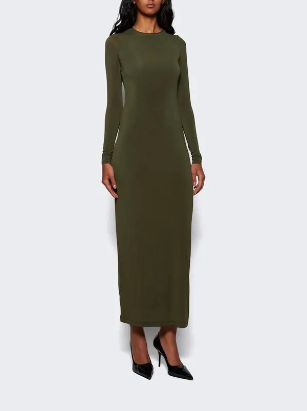 Wardrobe.NYC Sheer Long Sleeve Maxi Dress - Green