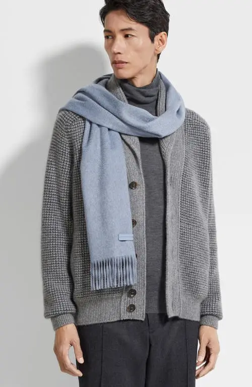 Zegna Oasi Cashmere Scarf - Light Blue