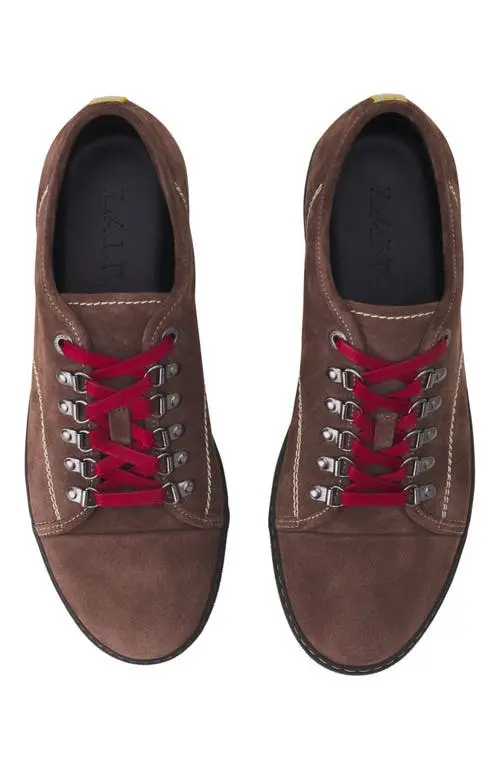 LANVIN Dbb1 Hiking Sneakers In Suede - Dark Brown/black