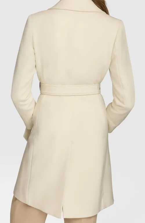 Donna Karan New York Belted Wool-blend Coat - Ivory