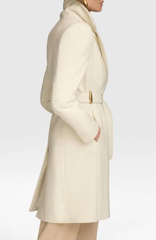 Donna Karan New York Belted Wool-blend Coat - Ivory