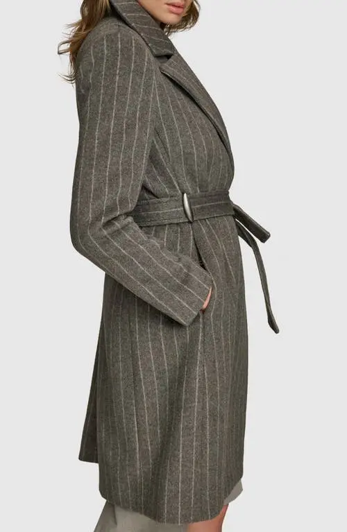 Donna Karan New York Belted Wool-blend Coat