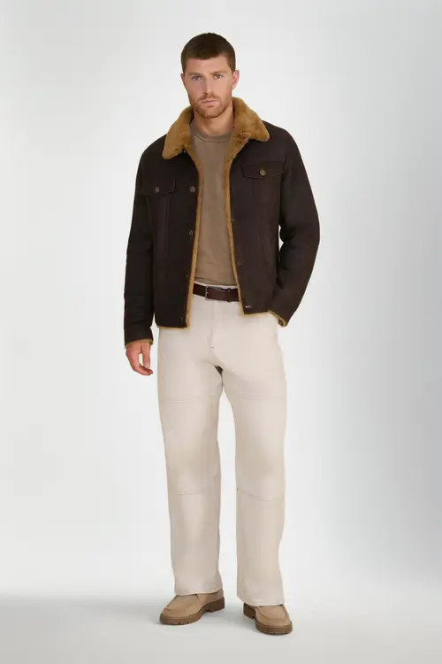 FURNIQ UK Alfie Suede Shearling Jacket