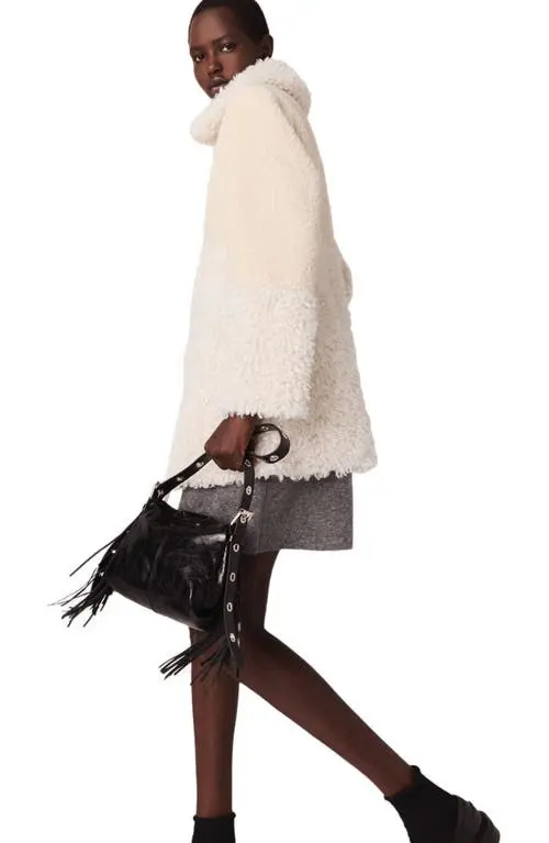 Maje Long Faux Fur Coat