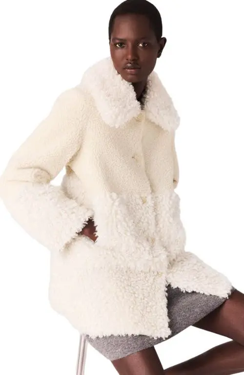 Maje Long Faux Fur Coat