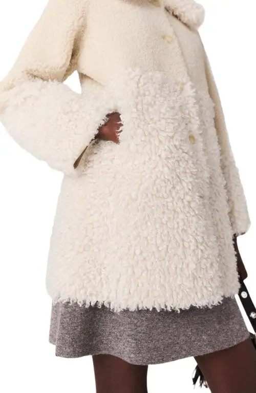 Maje Long Faux Fur Coat