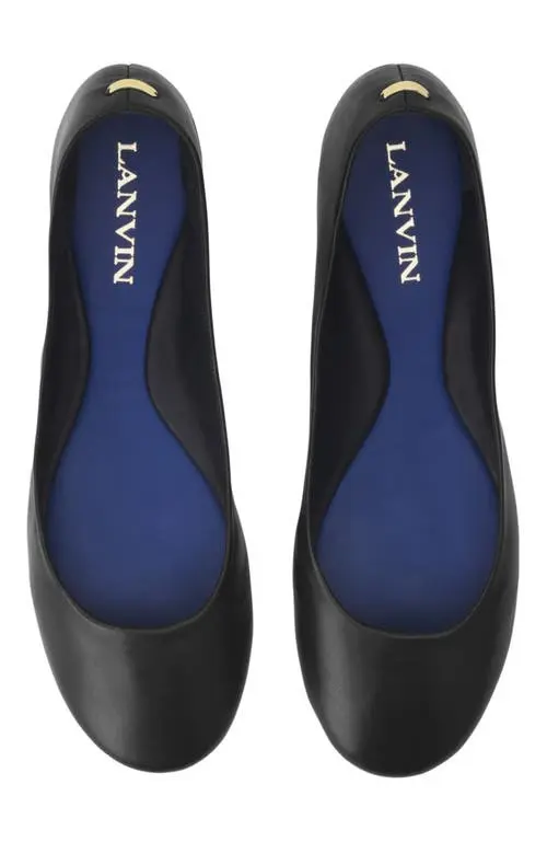 LANVIN Ballerina Flat In Leather - Black