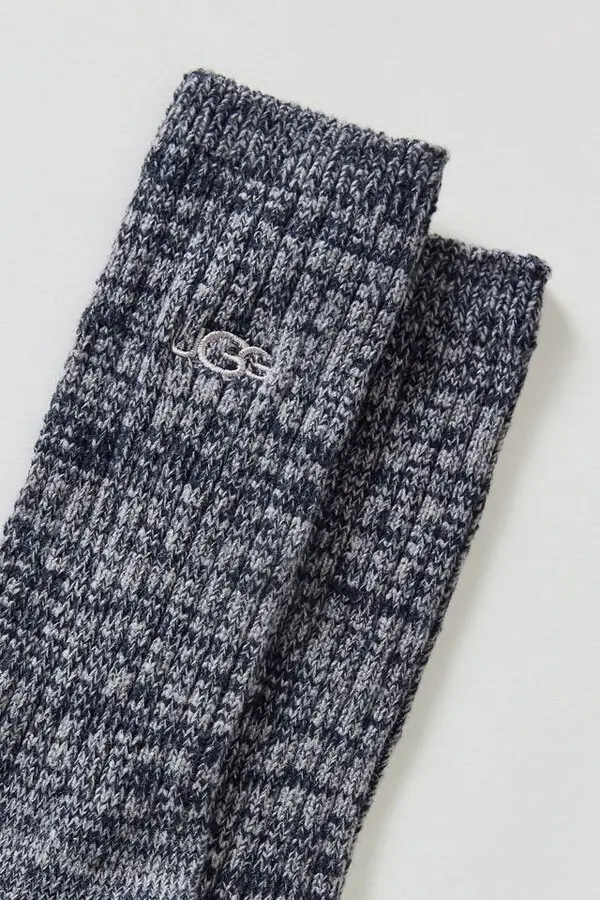 UGG Trey Ribbed Knit Crew Sock - Black