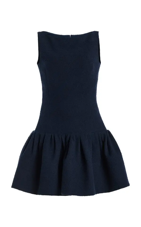 Oscar De La Renta Flared Tweed Mini Dress