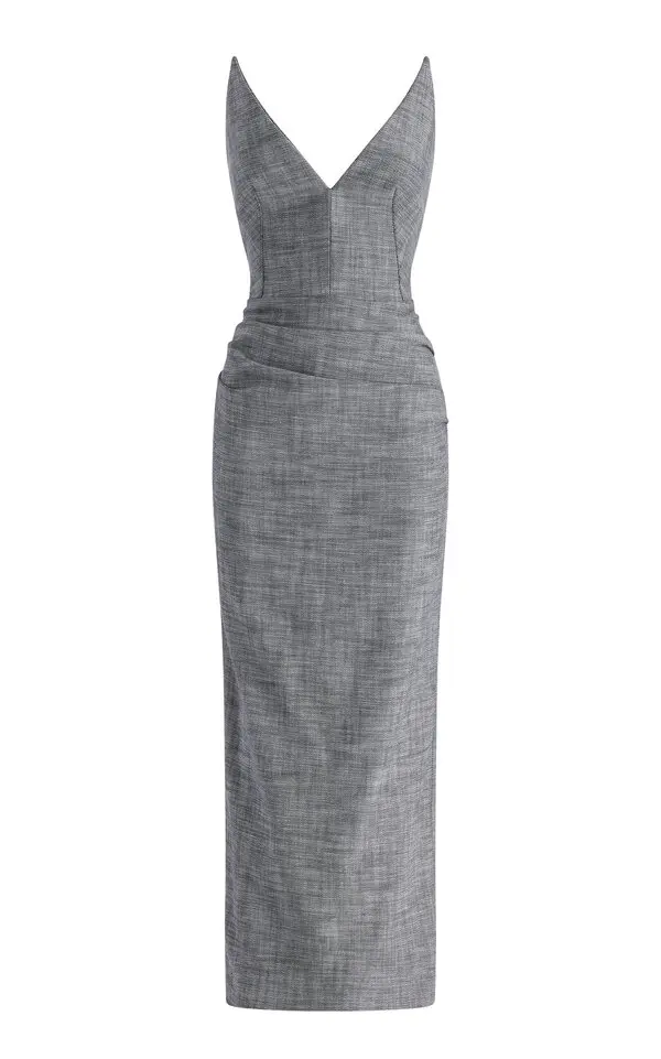 Maticevski Saucy Minx Cotton Midi Dress - Grey