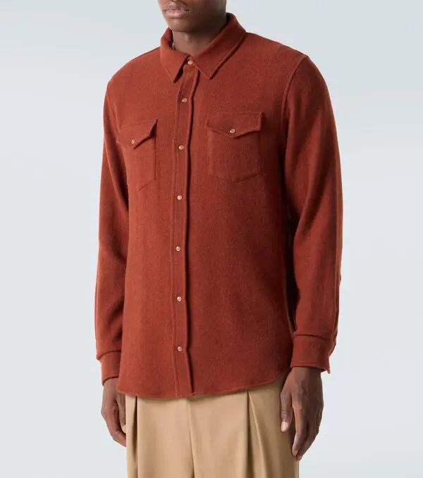 GOD'S TRUE CASHMERE Cashmere Shirt With Sunstone - Red