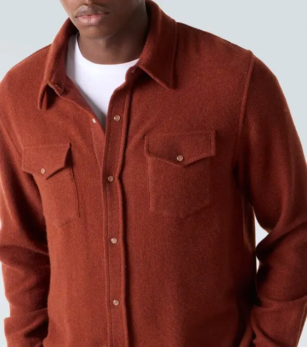GOD'S TRUE CASHMERE Cashmere Shirt With Sunstone - Red